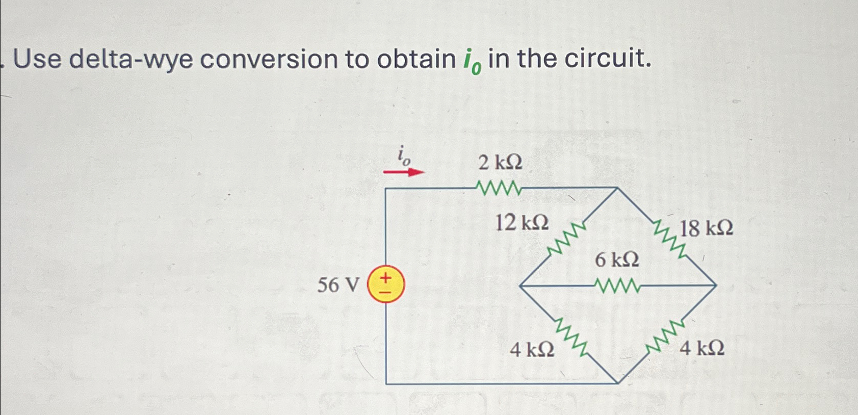 Solved Use delta-wye conversion to obtain i0 ﻿in the | Chegg.com