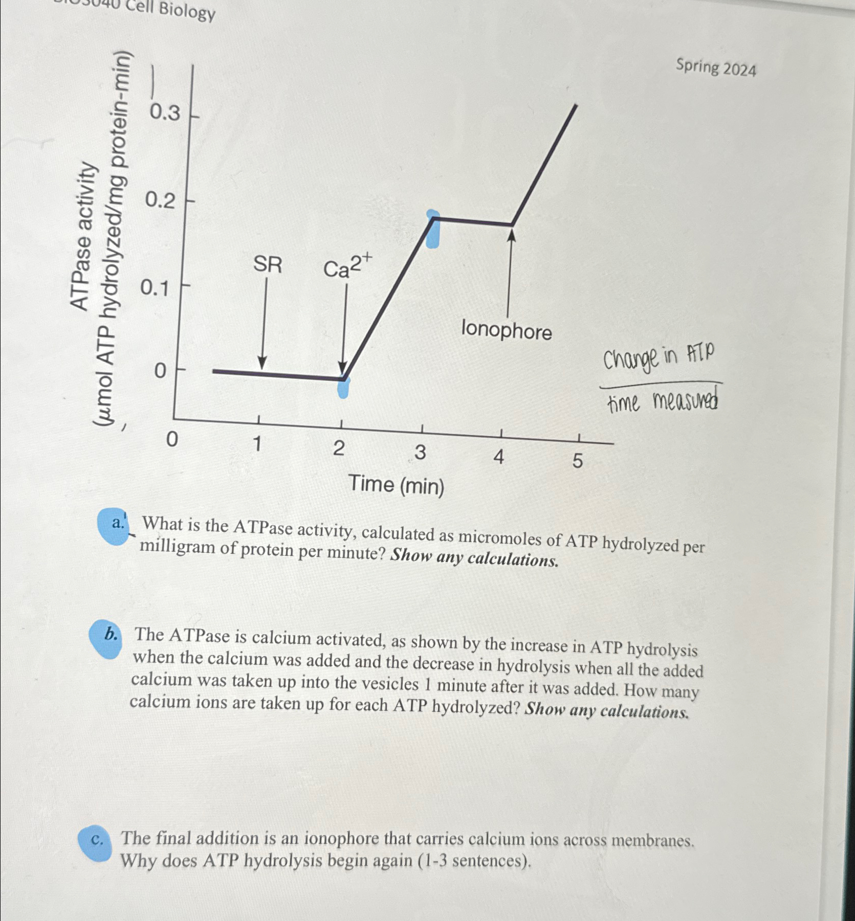 Solved Cell BiologySpring 2024a. ﻿What is the ATPase | Chegg.com