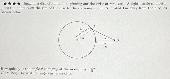 Solved (⋆⋆⋆⋆) Imagine a disc of radius 1 m spinning | Chegg.com