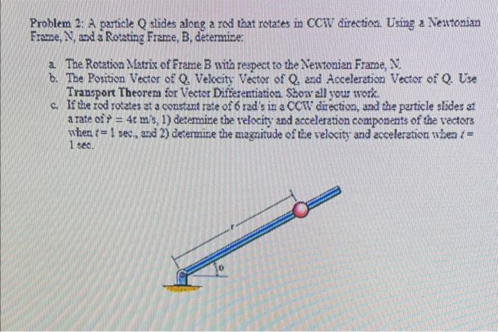 Solved Problem 2: A paricle Q slides along a rod that | Chegg.com