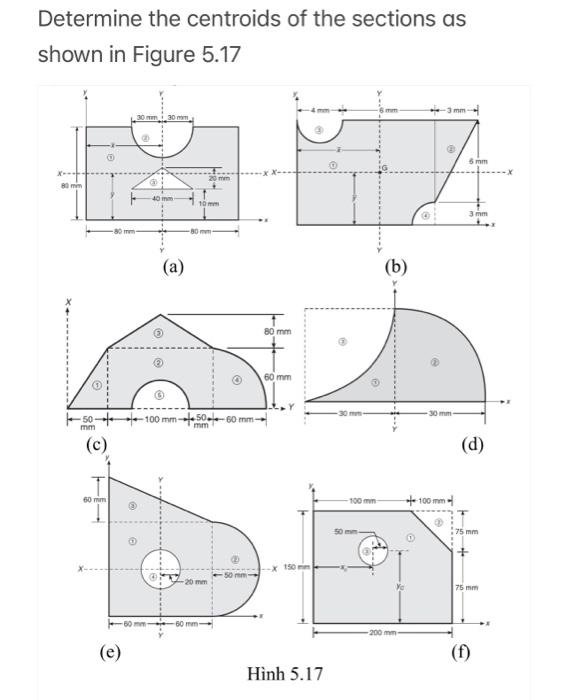 Solved Determine the centroids of the sections as shown in | Chegg.com
