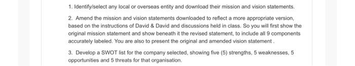 Solved 1. Identify/select any local or overseas entity and | Chegg.com