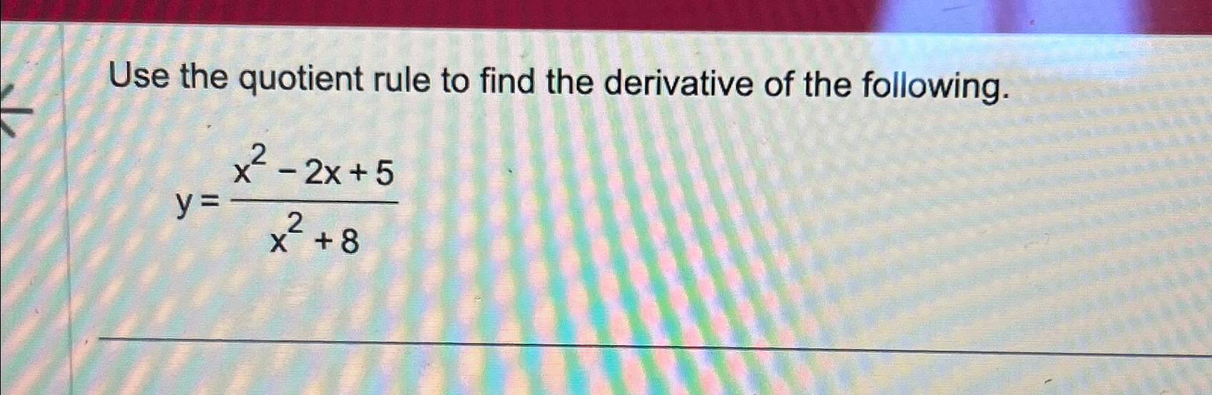 Solved Use the quotient rule to find the derivative of the | Chegg.com