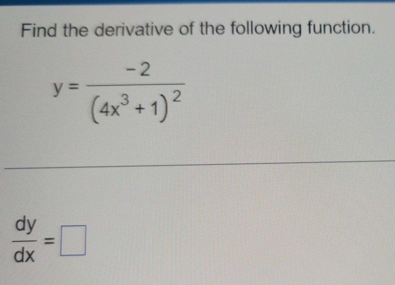 Solved Differentiate the given function. y=x(x2+3)3 | Chegg.com