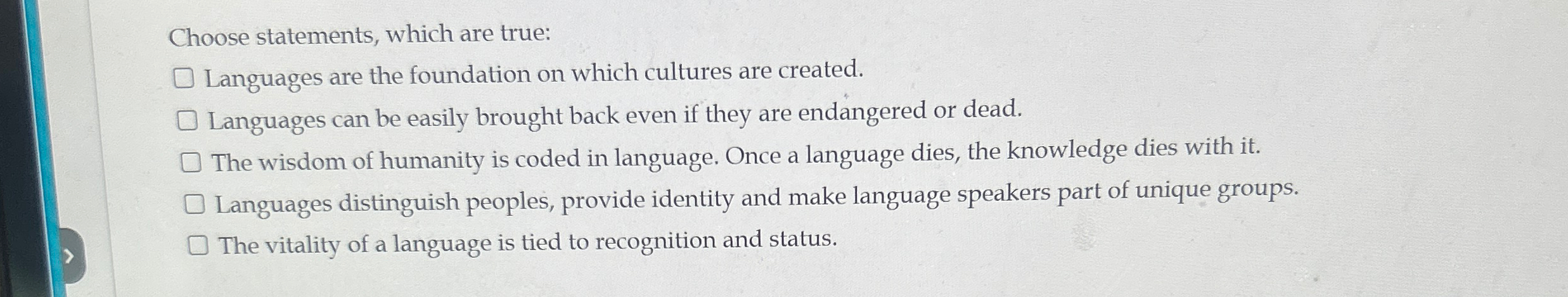 Solved Choose statements, which are true:Languages are the | Chegg.com