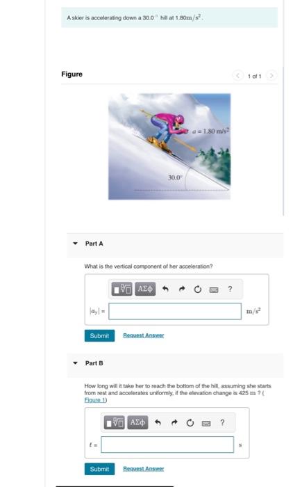 A skier is accelorating down a 30.0∘ hill at 1.80 | Chegg.com
