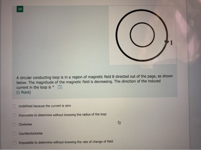 Solved 14 © A circular conducting loop is in a region of | Chegg.com