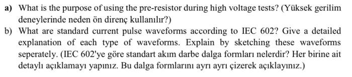 a) What is the purpose of using the pre-resistor | Chegg.com