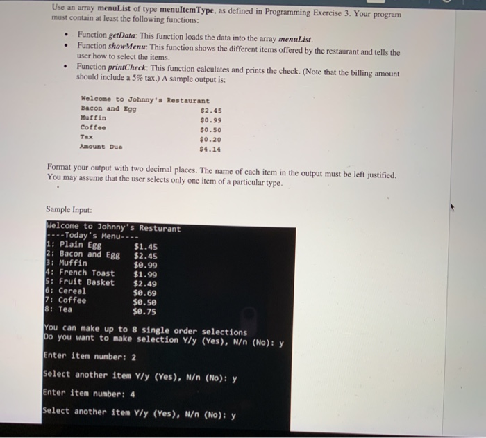 Solved - Problem 2: Write a program to help a local | Chegg.com