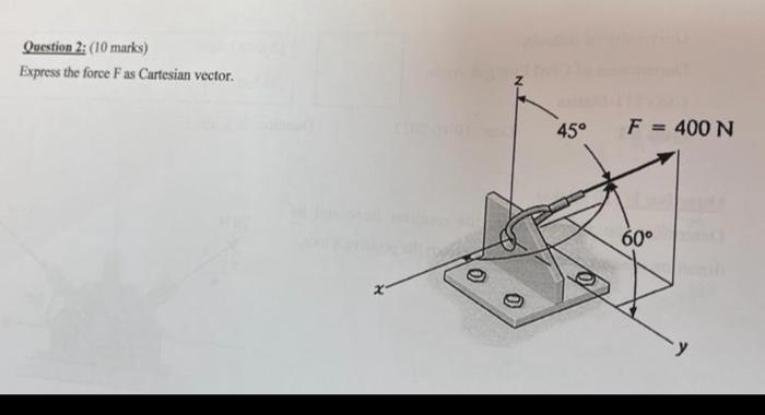 Solved Question 2: (10 marks) Express the force F as | Chegg.com