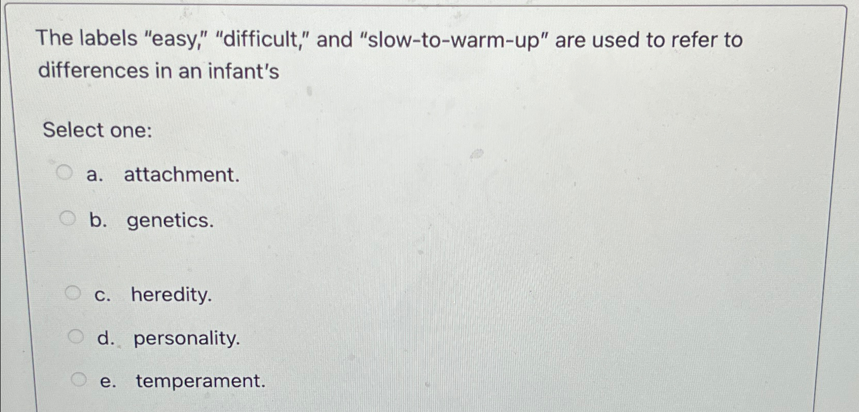 Solved The labels "easy," "difficult," and "slow-to-warm-up" | Chegg.com
