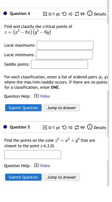 Solved Find and classify the critical points of | Chegg.com