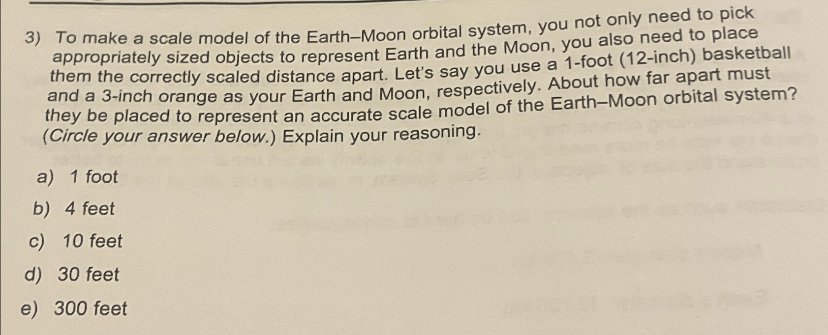 Solved To make a scale model of the Earth-Moon orbital | Chegg.com