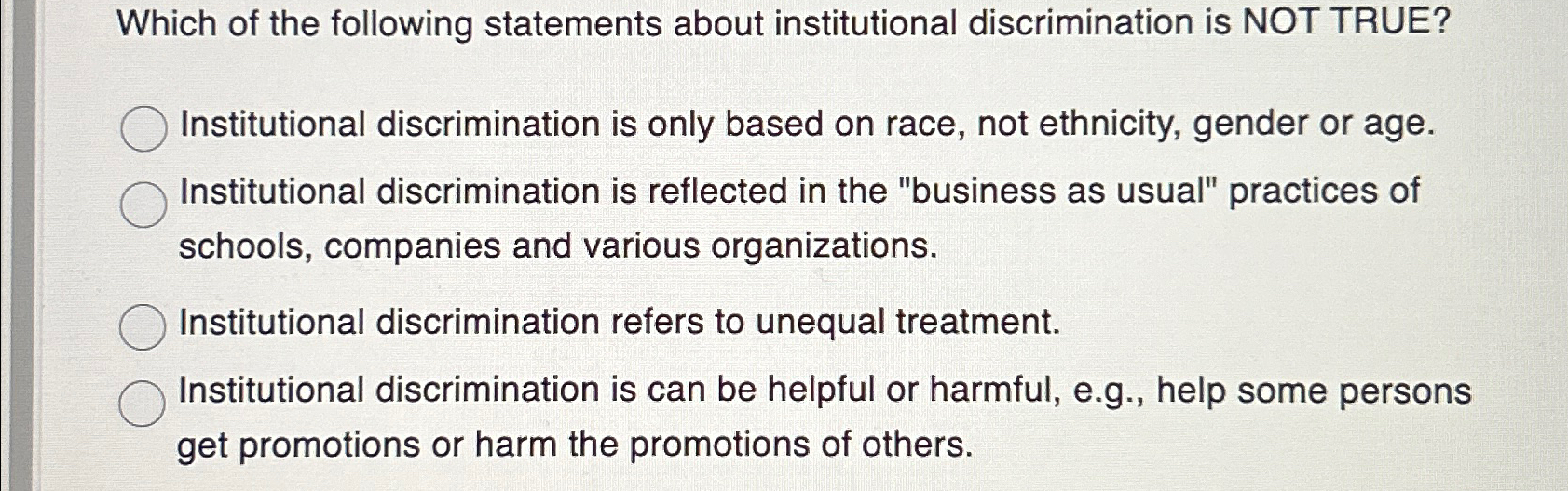 Solved Which of the following statements about institutional | Chegg.com