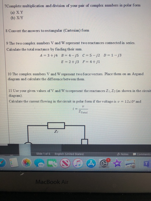 Solved 7Complete multiplication and division of your pair of | Chegg.com