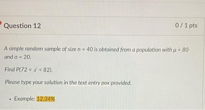 Solved A simple random sample of size n=40 is obtained from | Chegg.com