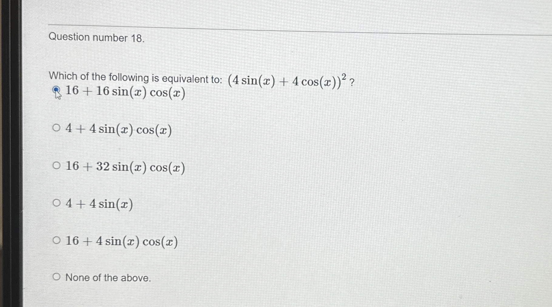 Solved Question number 18.Which of the following is | Chegg.com