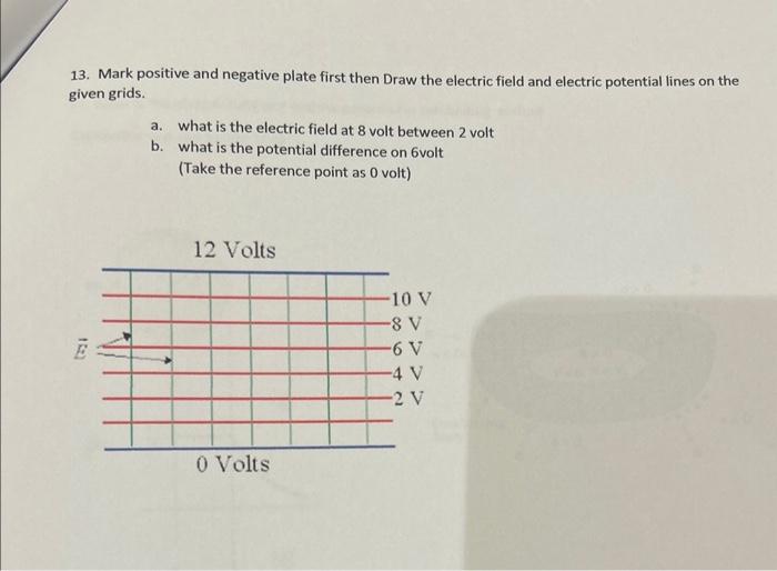 Solved 13. Mark positive and negative plate first then Draw | Chegg.com