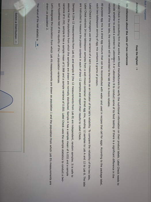 Solved Back to Assignment Attempts: Keep the Highest: /4 10. | Chegg.com