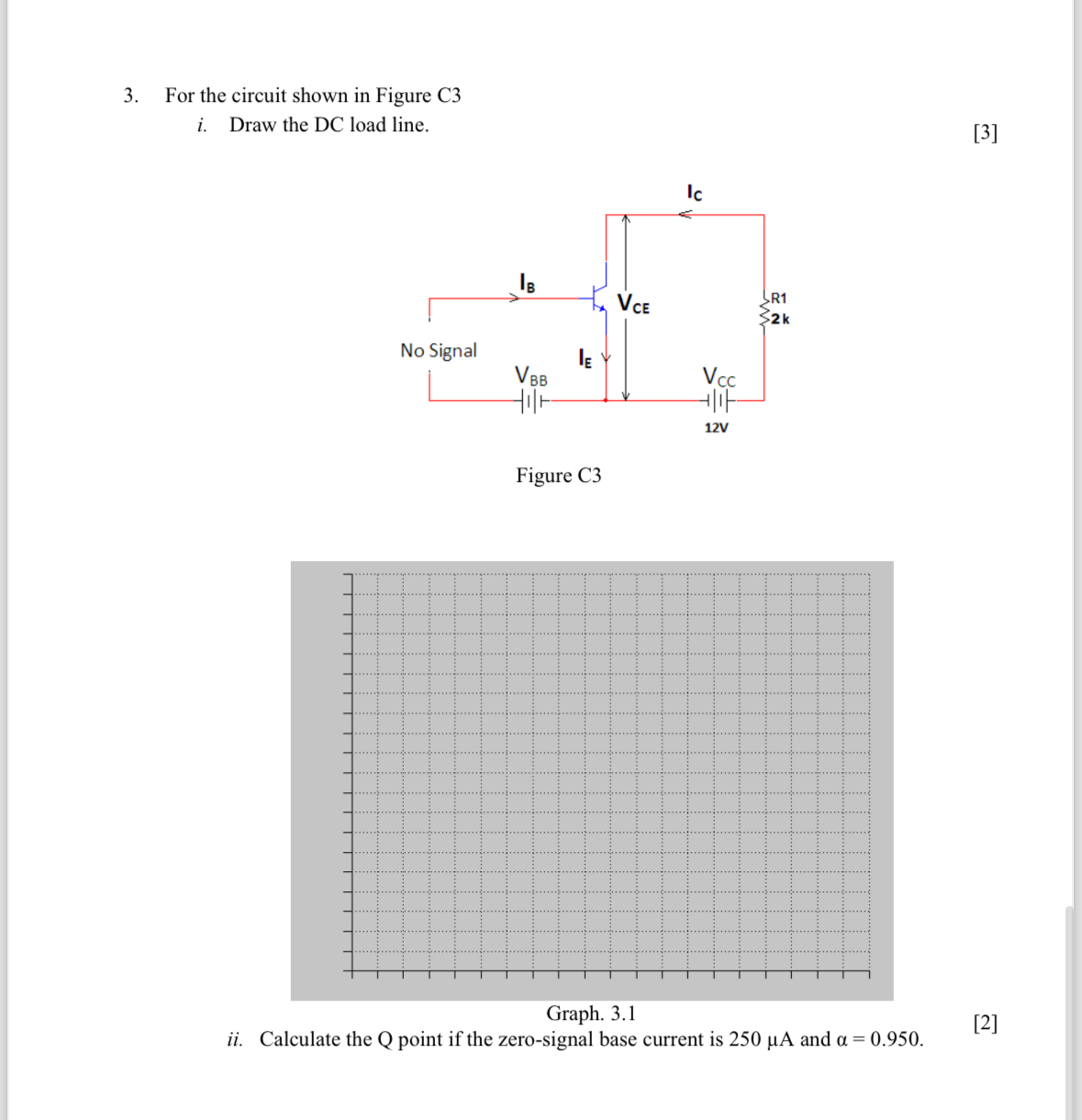 Solved For the circuit shown in Figure C3i. ﻿Draw the DC | Chegg.com