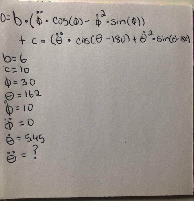Solved how do you isolate theta double dot ? with those | Chegg.com