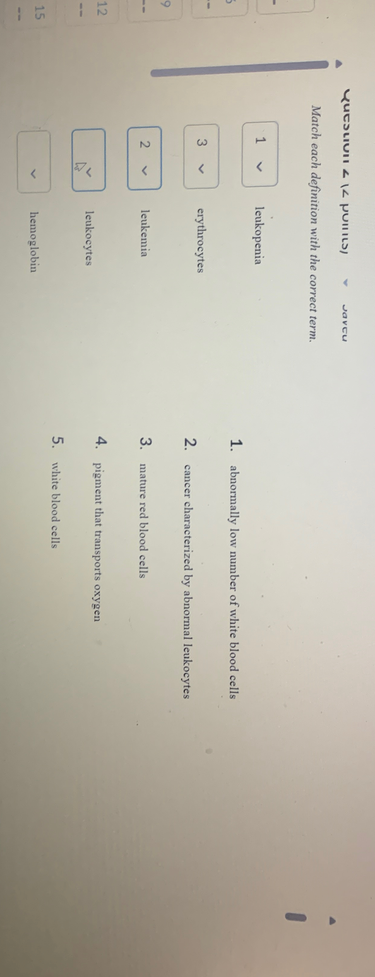 Solved Match each definition with the correct term. | Chegg.com