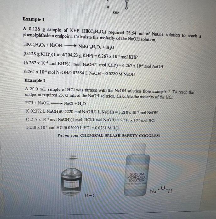 Solved Part . Standardization of NaOH solution using KHP | Chegg.com