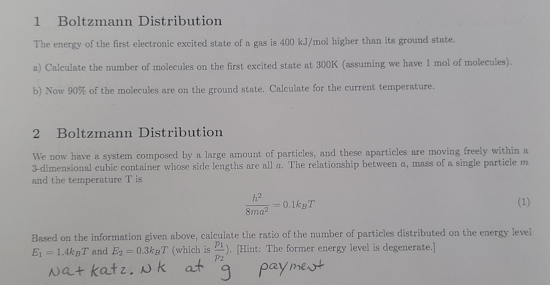 Solved Please help with molecular thermodynamics class. | Chegg.com Solved Please help with molecular thermodynamics class. | Chegg.com