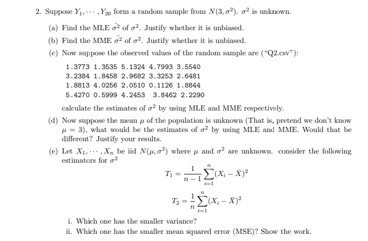 Solved Suppose Y1,...,Y20 ﻿form a random sample from | Chegg.com