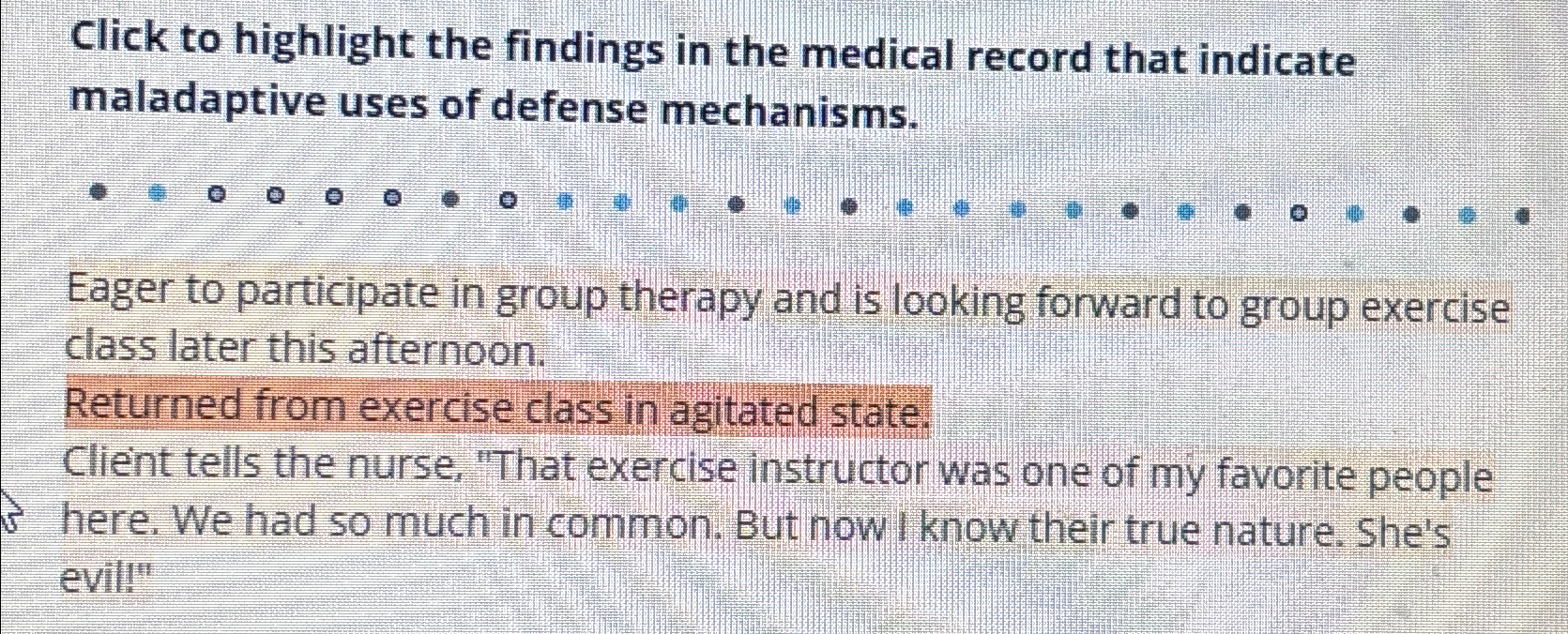 Solved Click to highlight the findings in the medical record | Chegg.com