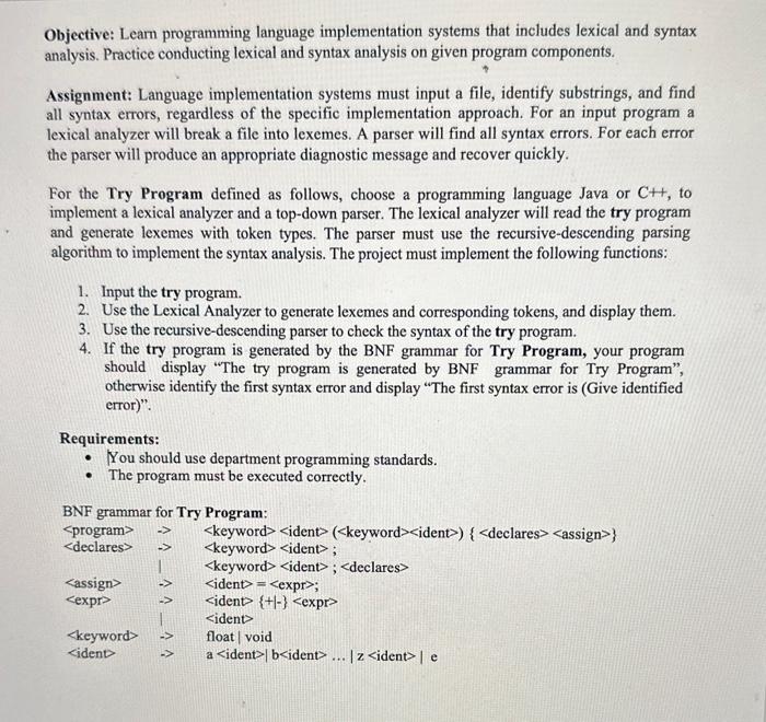 Solved Objective Learn Programming Language Implementation