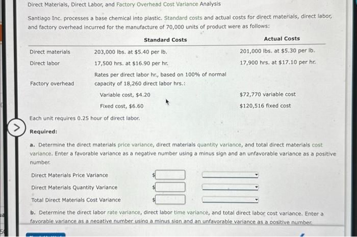 Solved Direct Materials, Direct Labor, and Factory Overhead | Chegg.com