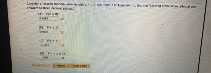 Solved Consider a Poisson random variable with u-0.8. Use | Chegg.com