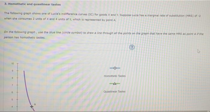Solved 3. Homothetic and quasilinear tastes The following | Chegg.com