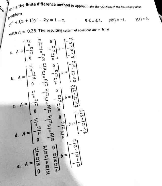 Solved vsinf the finite difference method to approximate | Chegg.com