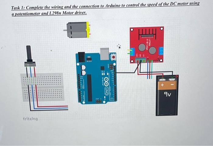 Solved Task 1: Complete the wiring and the connection to | Chegg.com