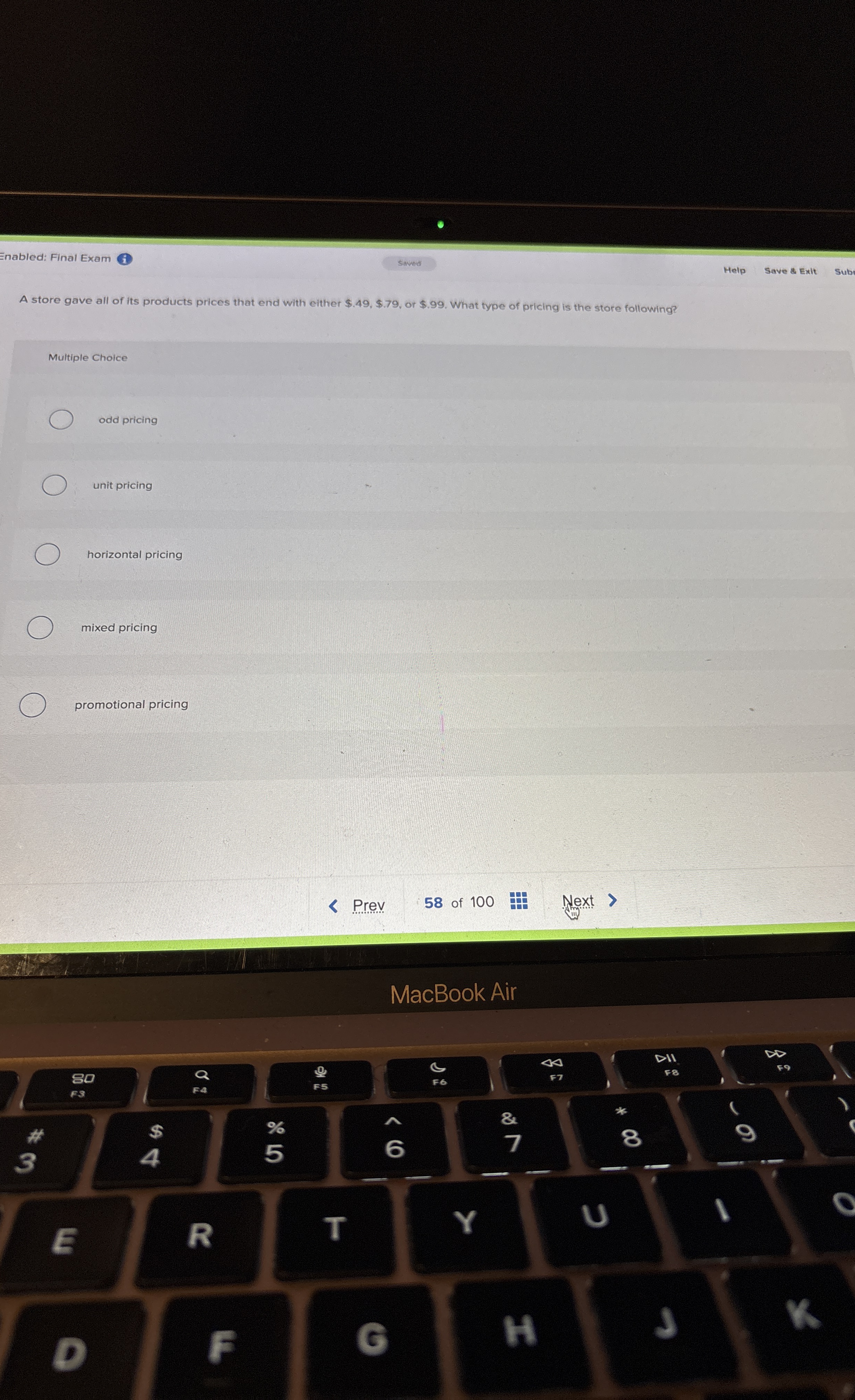 Solved Enabled: Final ExamHelpSave & ExitSub:A store gave | Chegg.com