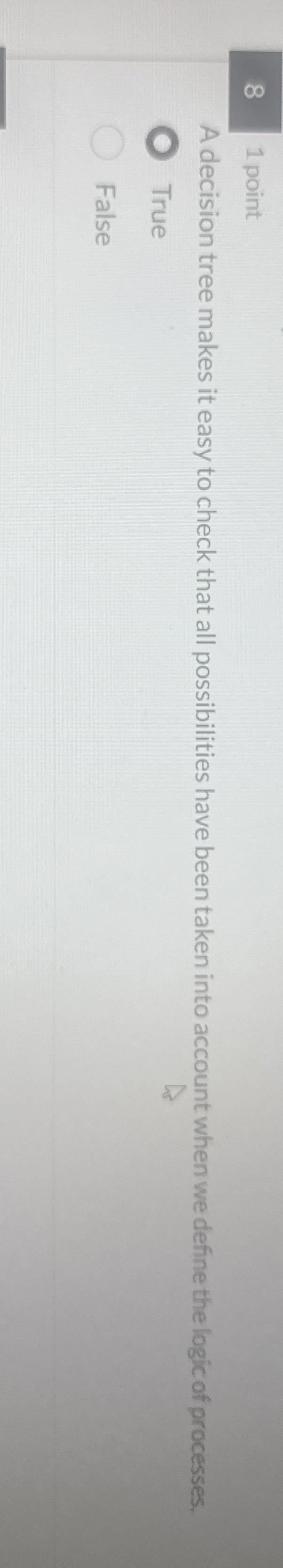 Solved 81 ﻿pointA decision tree makes it easy to check that | Chegg.com