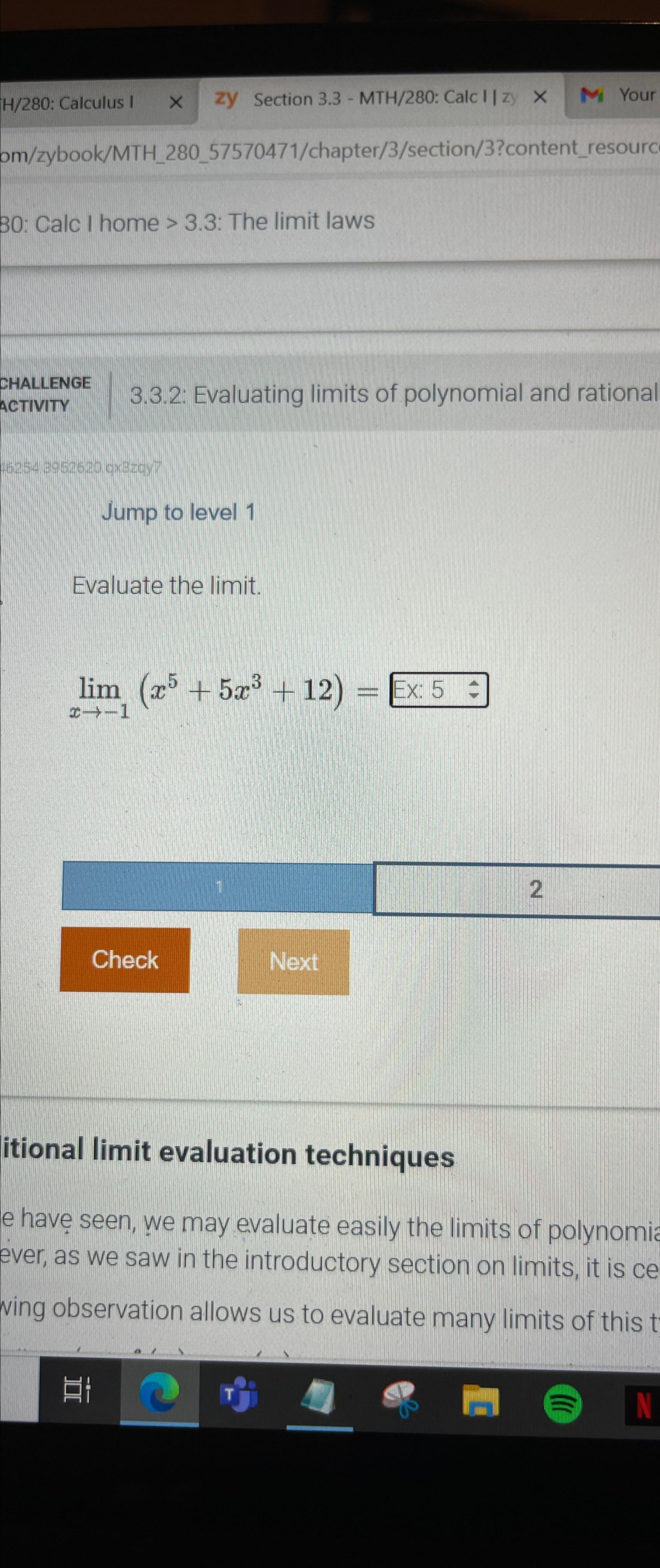 Solved H/280: Calculus Izy Section 3.3- ﻿MTH/280: Calc I I | Chegg.com