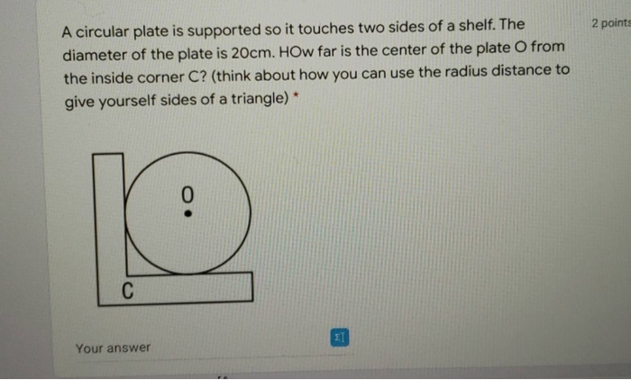 Solved 2 point A circular plate is supported so it touches | Chegg.com