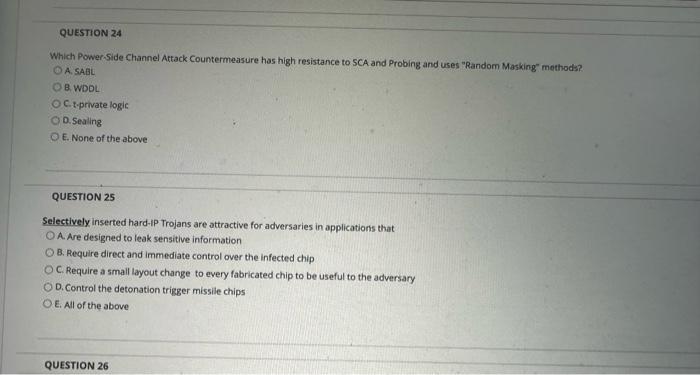 Solved Oifferent countermeasure techniques have been | Chegg.com