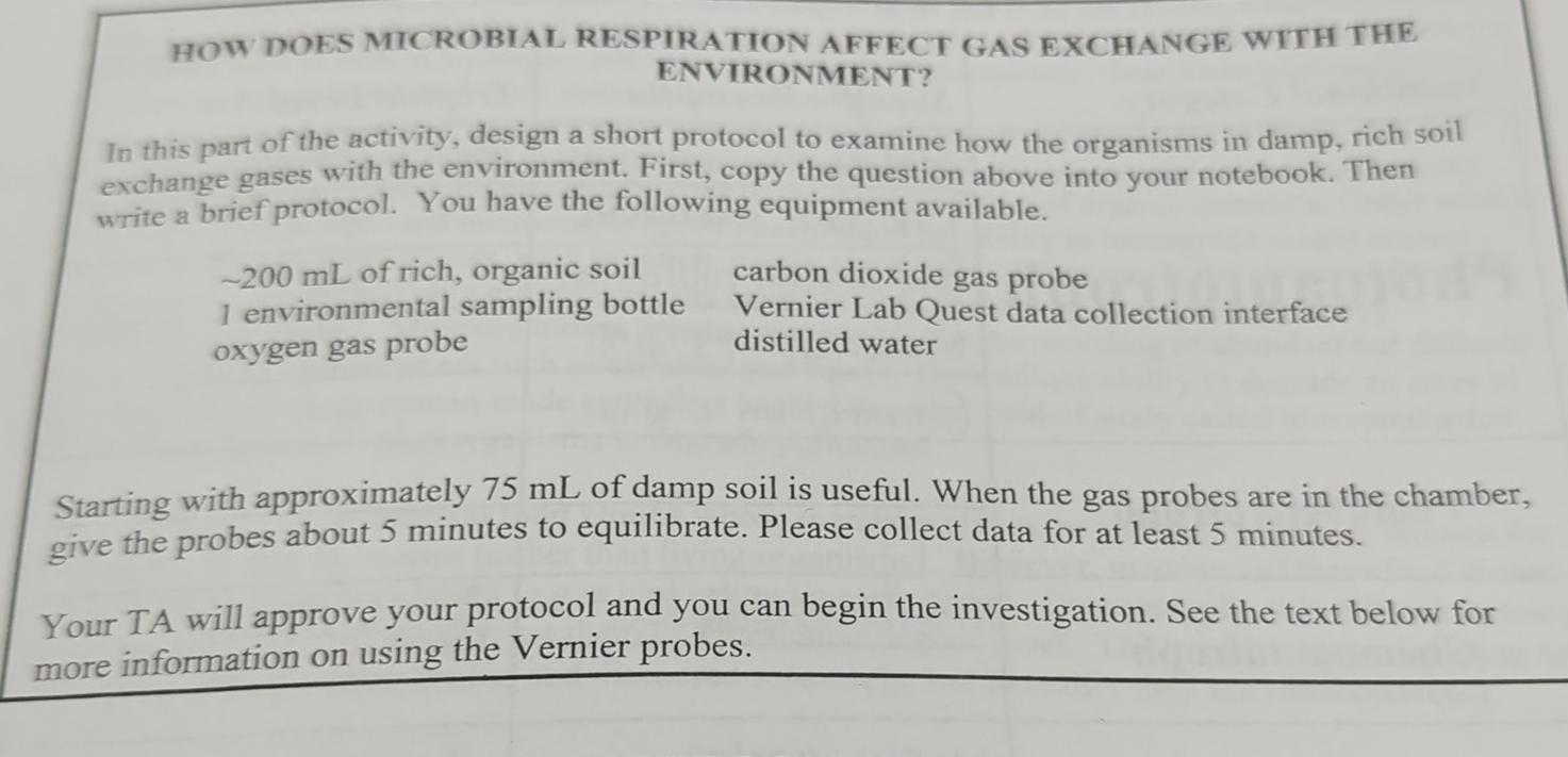 Solved HOW DOES MICROBIAL RESPIRATION AFFECT GAS EXCHANGE | Chegg.com