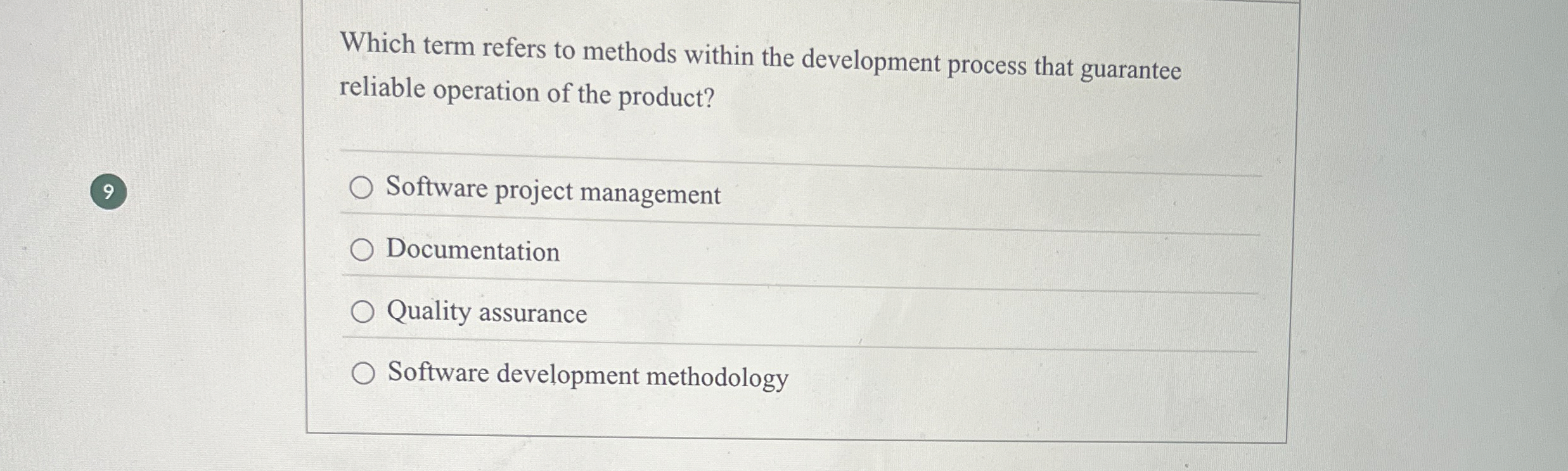 Solved Which term refers to methods within the development | Chegg.com