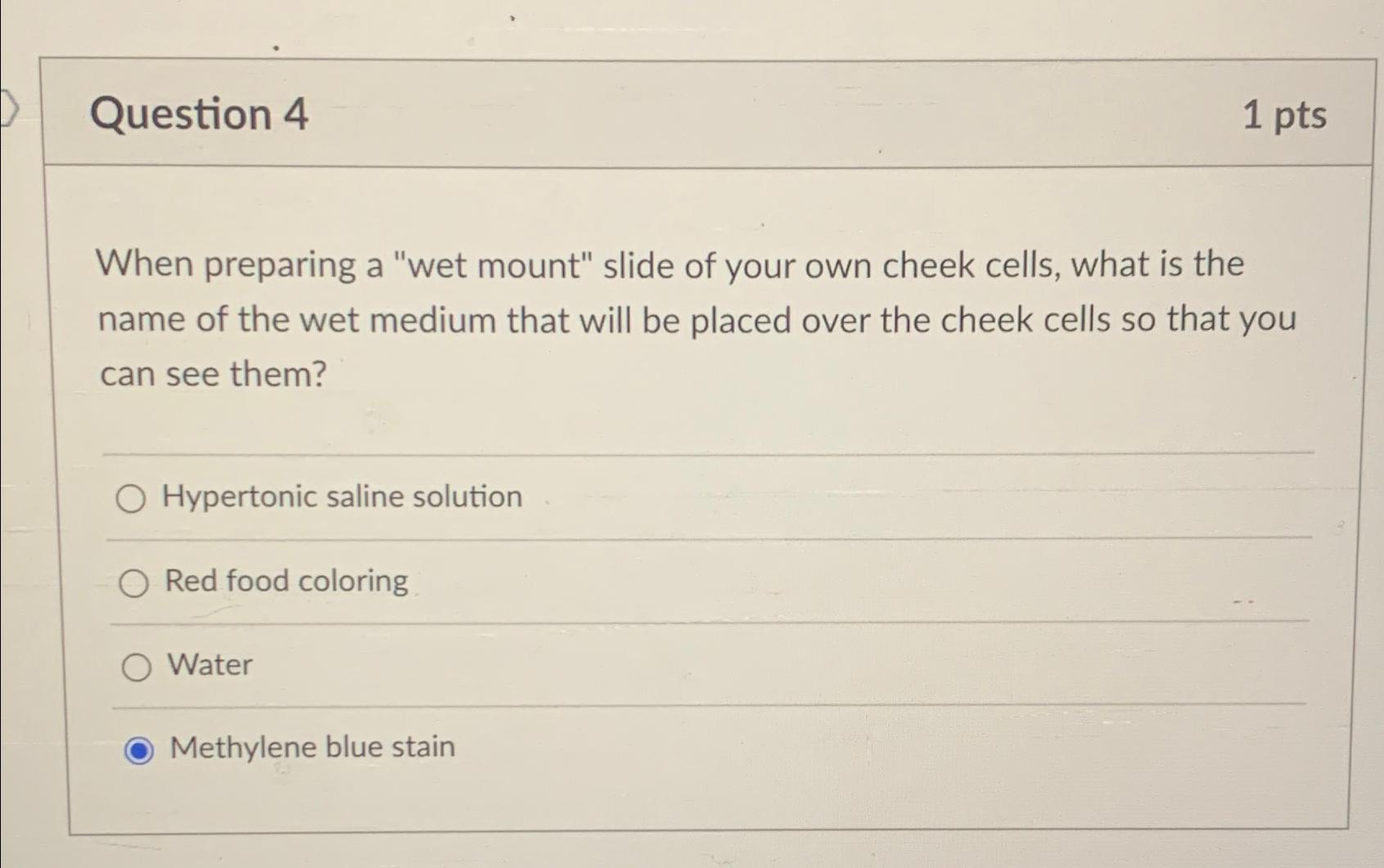 Solved Question 41 ﻿ptsWhen preparing a "wet mount" slide of | Chegg.com