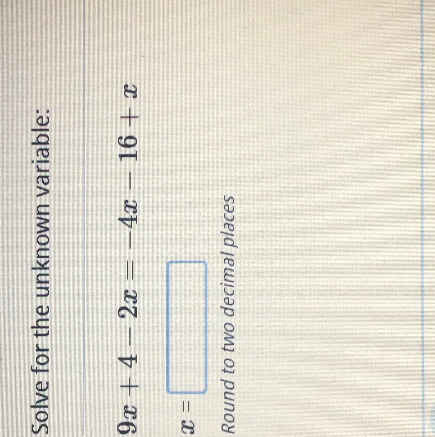 Solved Solve for the unknown | Chegg.com