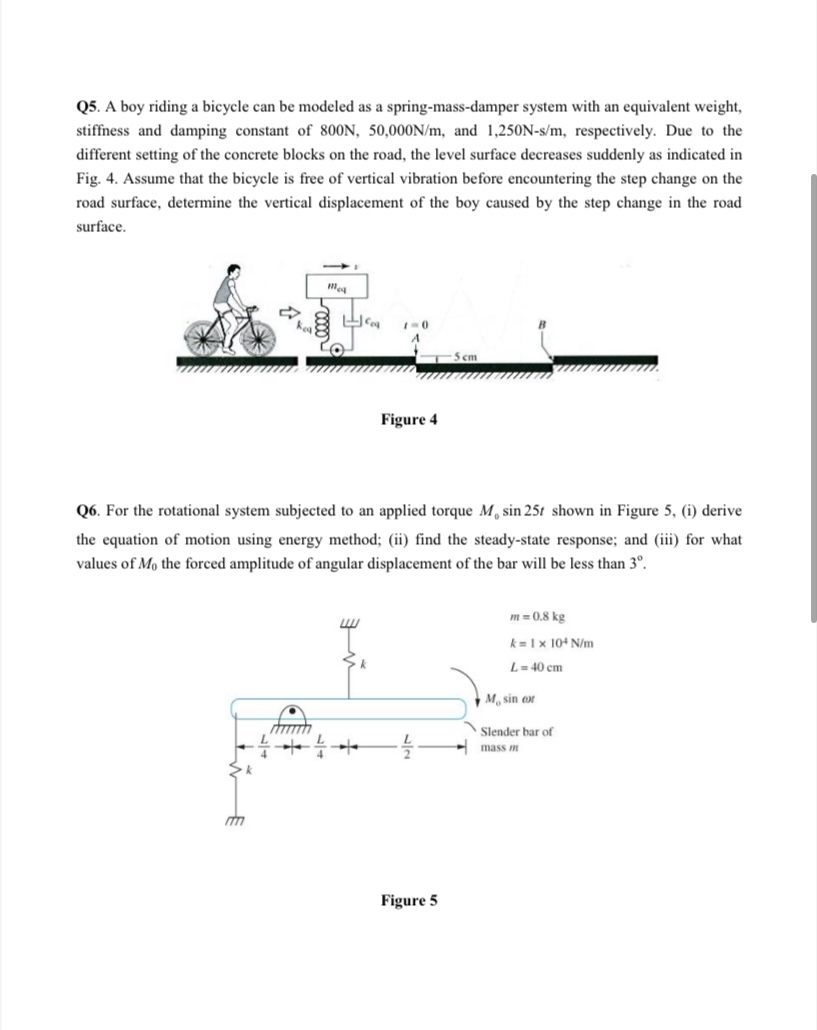 Solved Q5. ﻿A boy riding a bicycle can be modeled as a | Chegg.com
