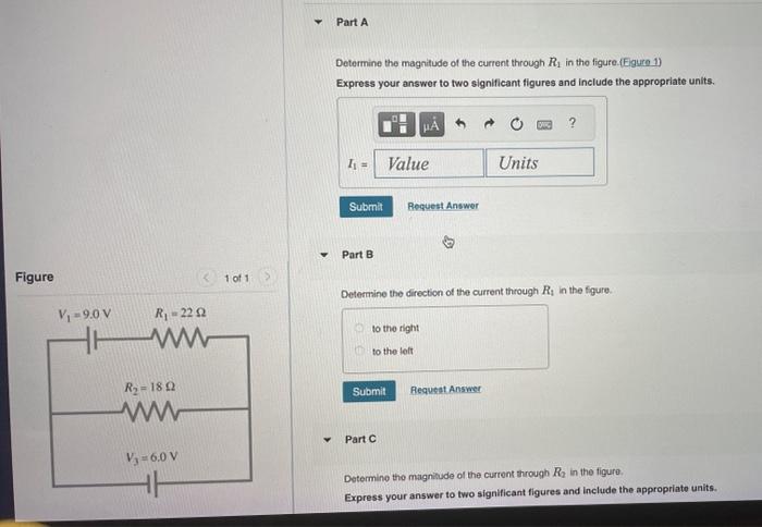 Solved Determine the magnitude of the current through R1 in | Chegg.com