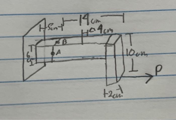 Solved P = 250 lb, determine the stress at point A and point | Chegg.com