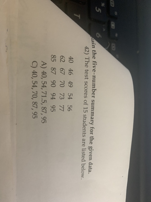 Solved 6 fain the five-number summary for the given data. | Chegg.com