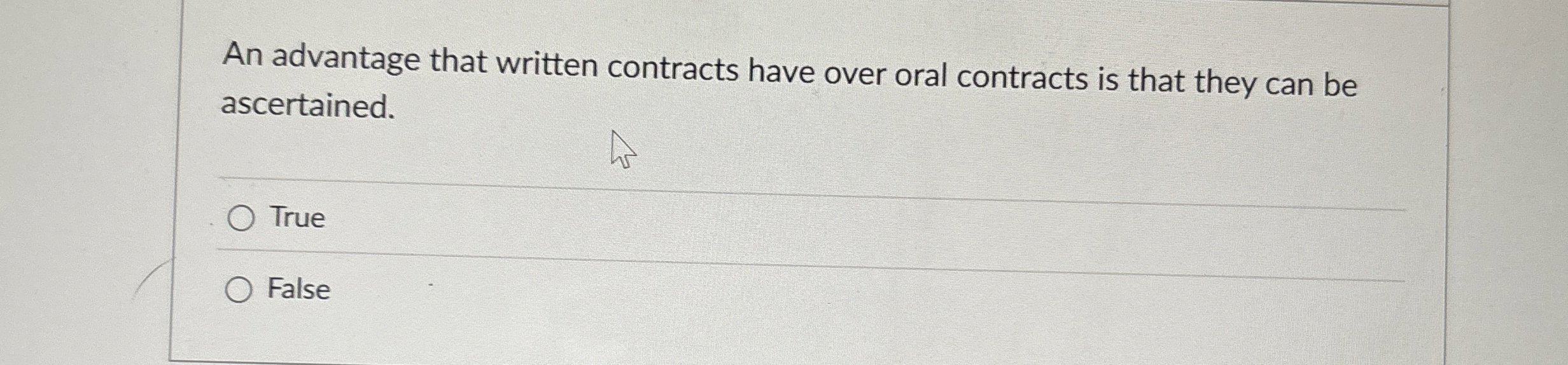 Solved An advantage that written contracts have over oral | Chegg.com
